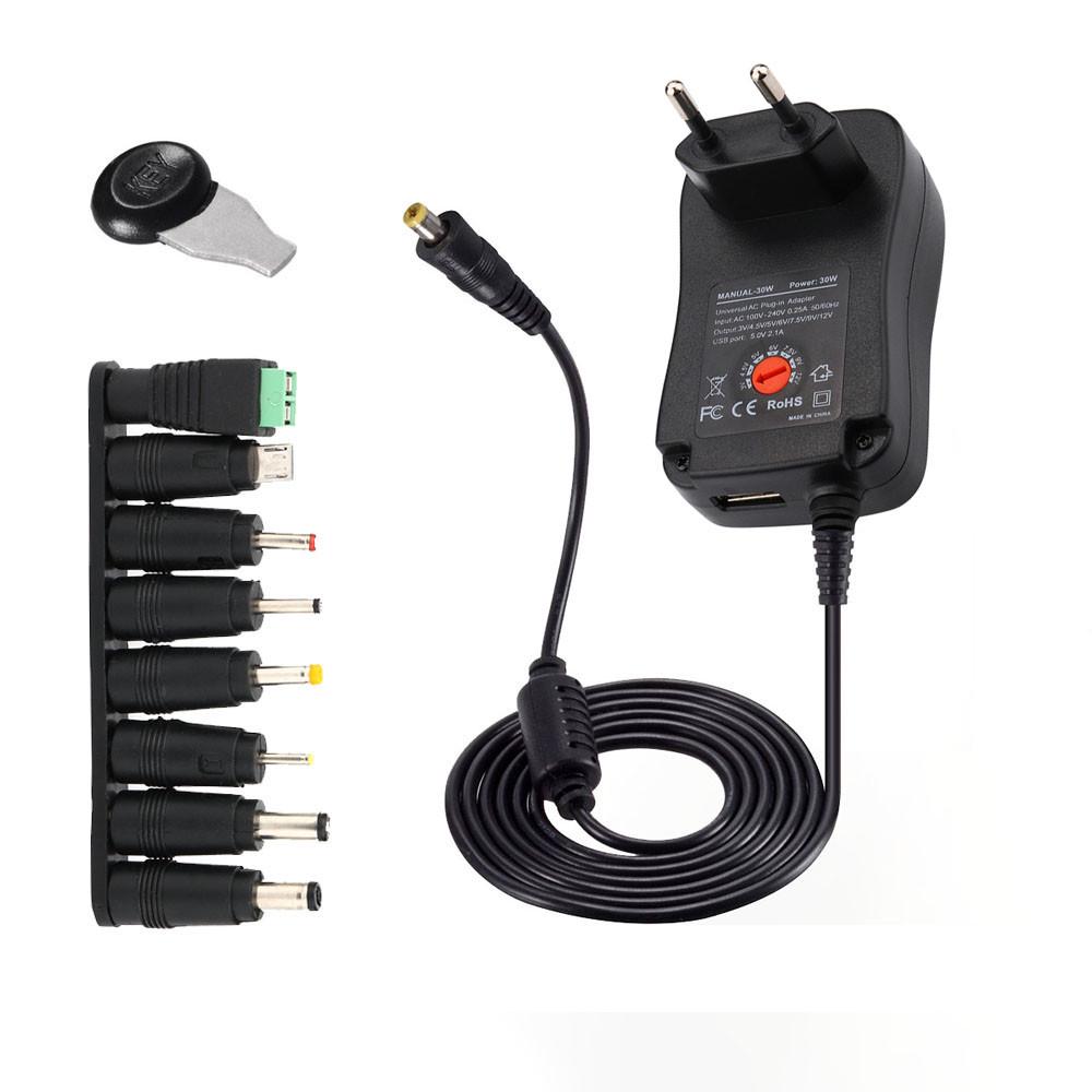 Buy 30W EU Standard Universal AC / DC Power Adapter 8 Straight Plug 3v ...