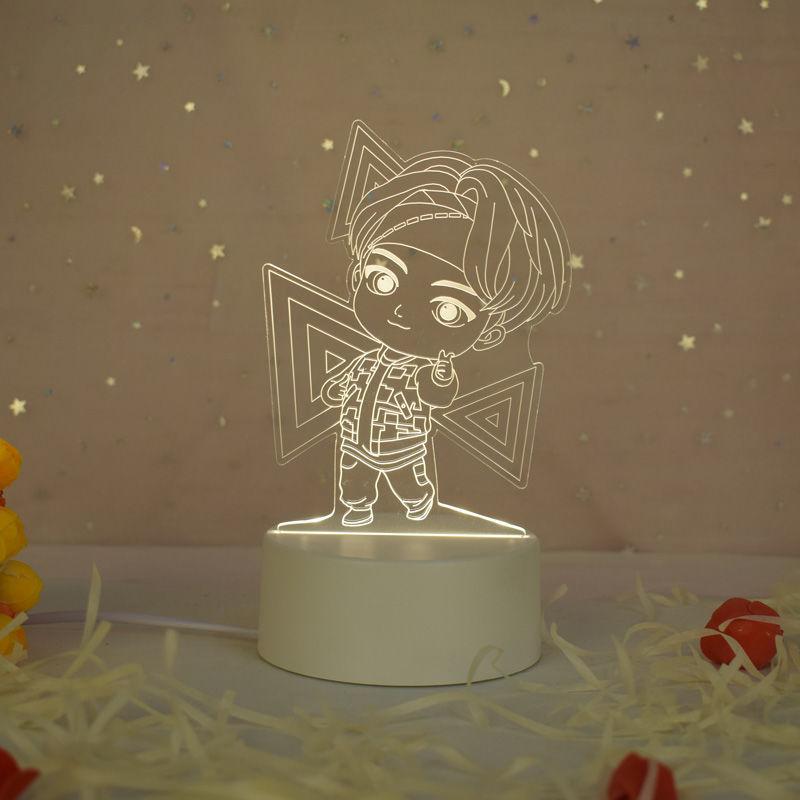 Buy BTS 3Colors BTS Led Light Bangtan Boys LOGO 3d Lamp for Bedroom ...