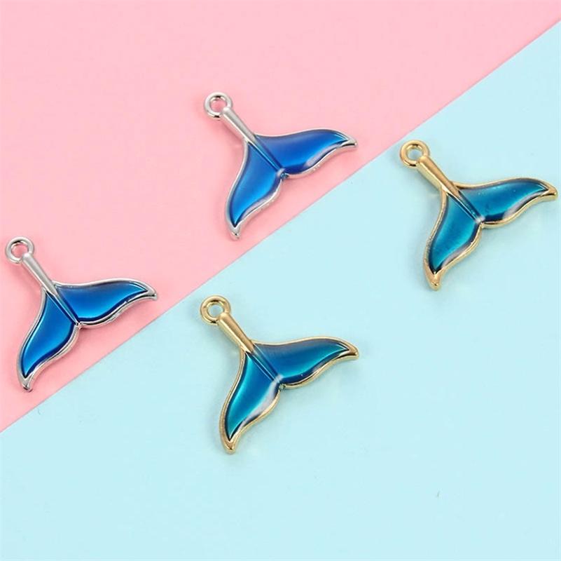Buy Mermaid Fish Scale Charms DIY Jewelry Making Colorful Round ...