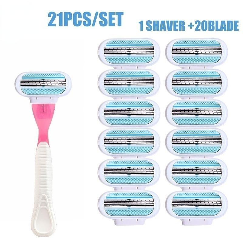 Buy 21PCS/Set Beauty Safety Female Razor Blade Shaving for Women Blades ...