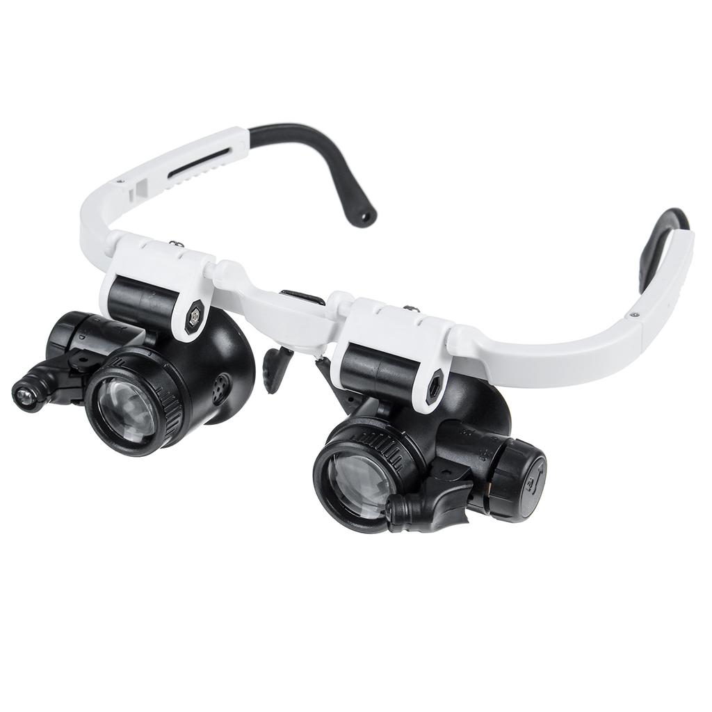 Buy 8/15/23X LED Binocular Magnifier Double Eye Glasses Loupe Lens ...
