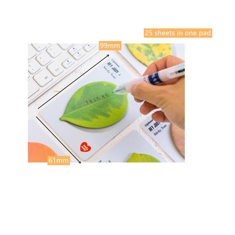 Buy 5pcs Leaf Sticky Notes Mini Adhesive Memo Pad Green Leaves Maple ...