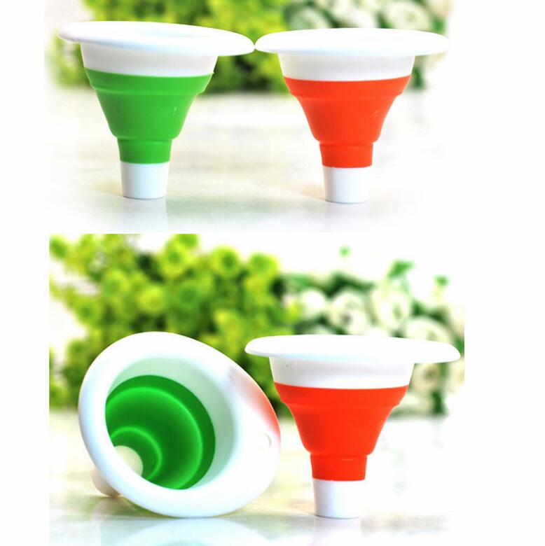 Buy 1Pcs Silicone Plastic Funnel Collapsible Mini Folding Portable ...