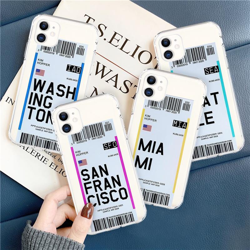 Buy Popular travel labels Soft Back Cover for iPhone 7/8/X/XR iPhone 11 ...
