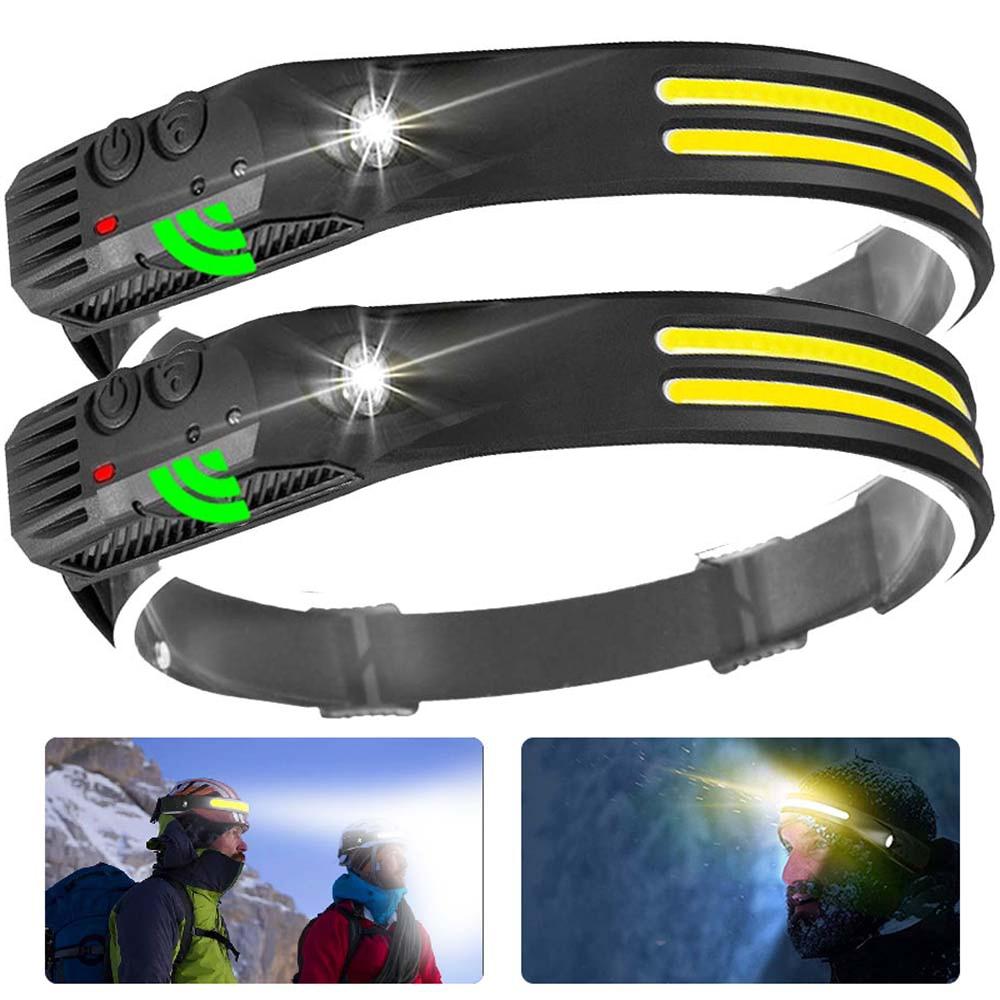 Satın alın Sensor Headlamp COB LED Head Lamp Flashlight USB ...