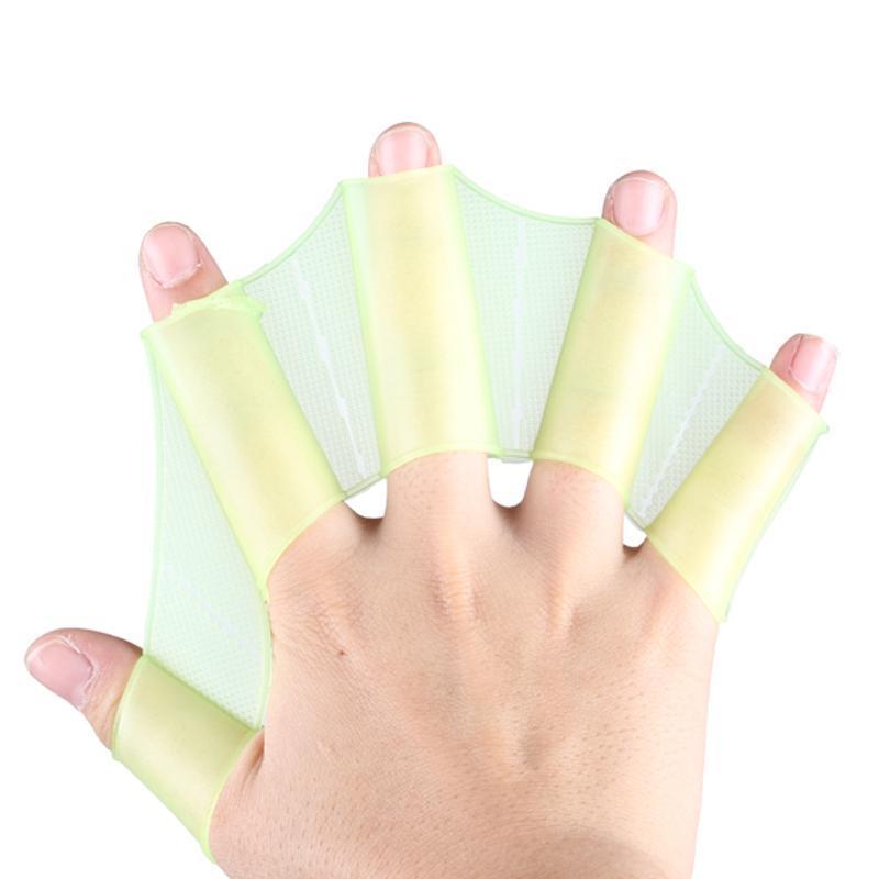 Silicone vert natation palmes nage palmée Gants main palmes Paddle ...