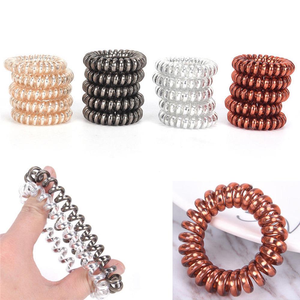 Buy Rubber Telephone Wire Hair Ties Spiral Slinky Hair Head Elastic ...