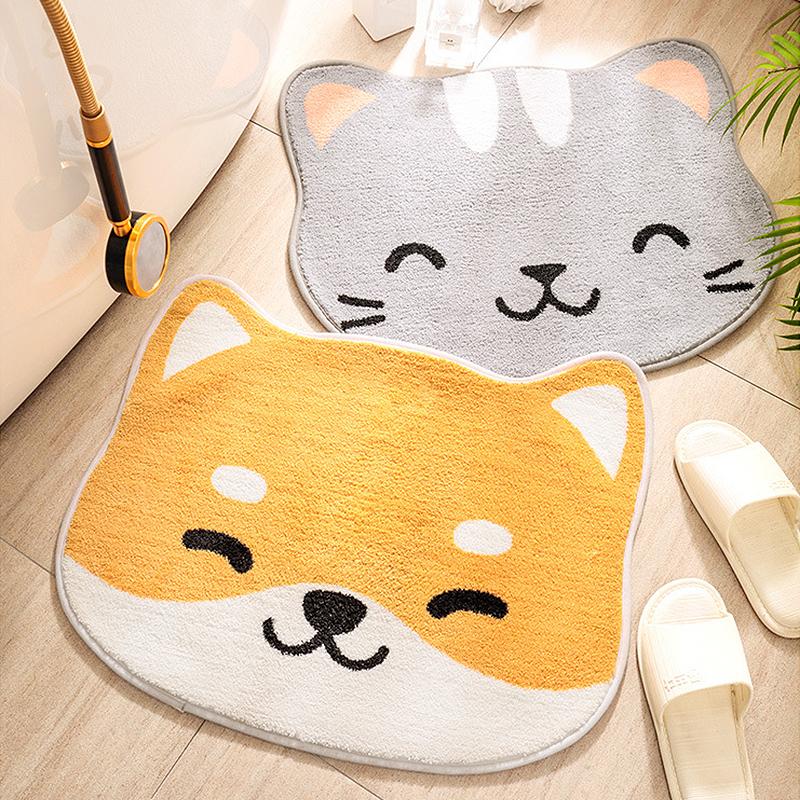 Buy Bath Mats Japanese-Style Animal-Shaped Flocking Cartoon Floor Bath ...