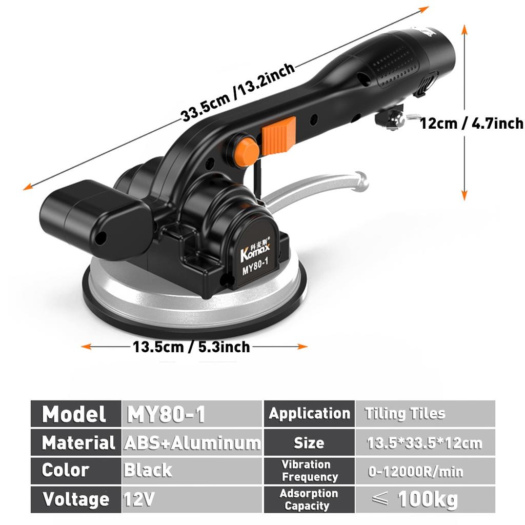 Buy 12V Tile Machine 6 Gear Adjustable High-speed Vibration Suction Cup ...