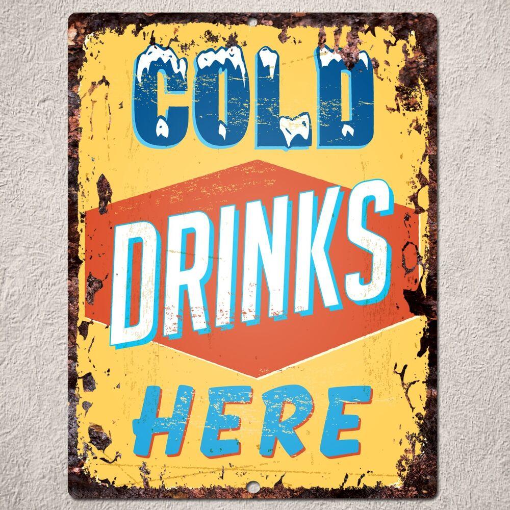 Buy Rust Cold Drinks Here Sign Home Shop Restaurant Cafe Interior Decor ...