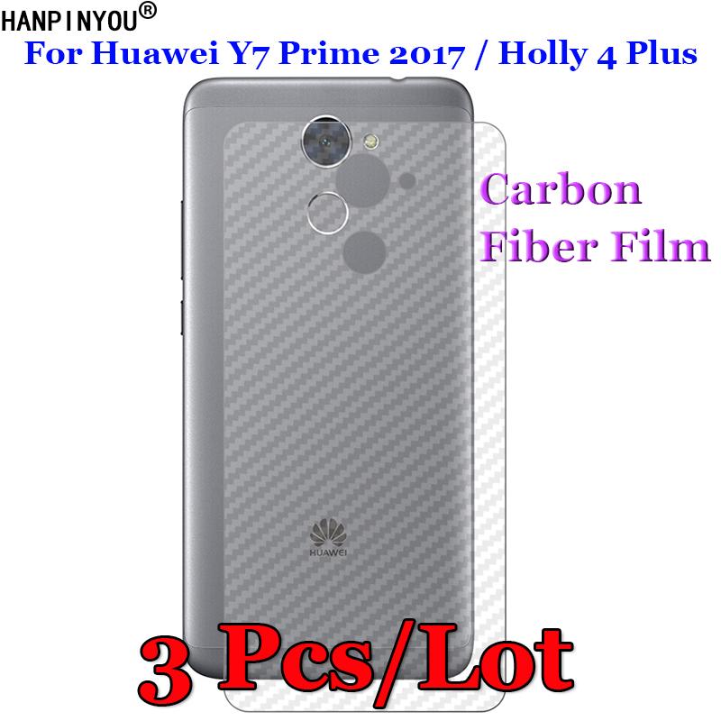 3Pcs/Lot For Huawei Y7 Prime 2017 / Holly 4 Plus 3D Anti-fingerprint Soft Carbon Fiber Back Film ...