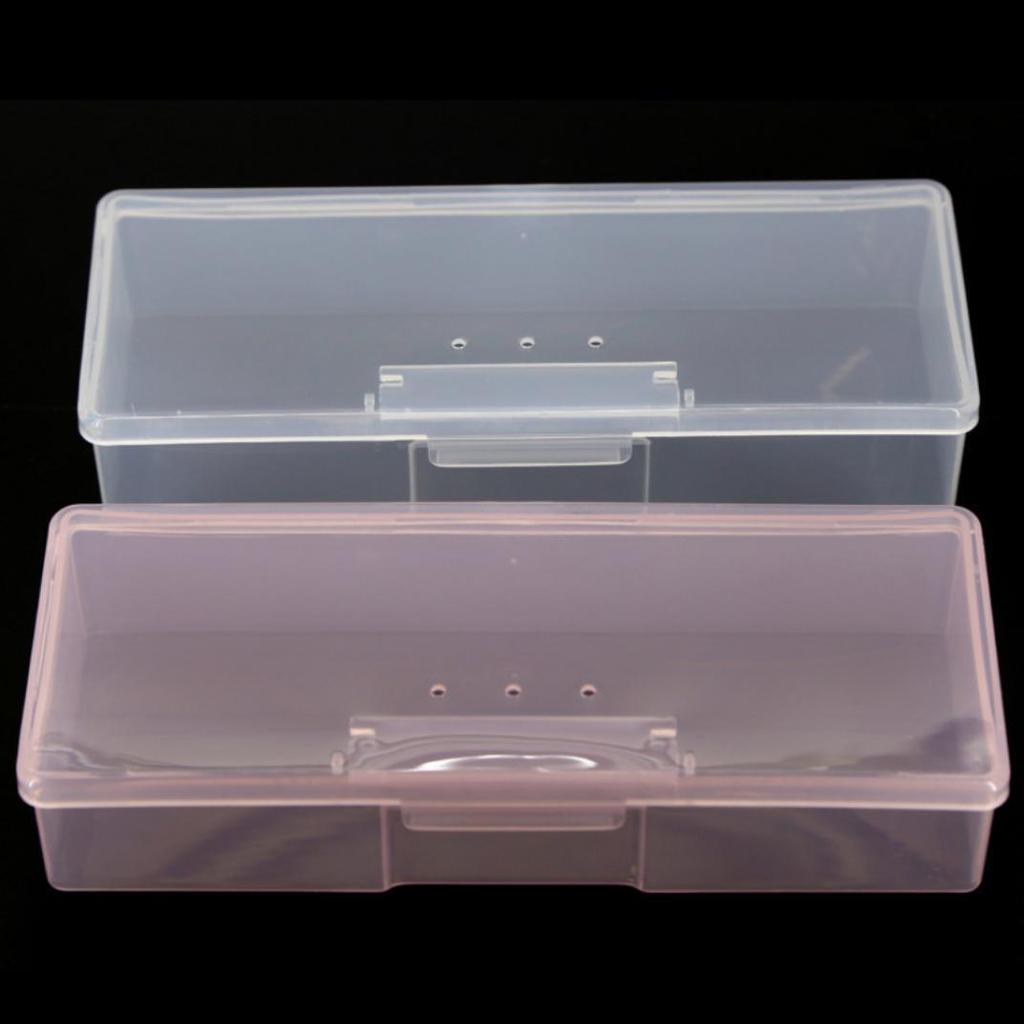 Buy Plastic Transparent Nail Supplies Brush Kit Storage Box Container ...