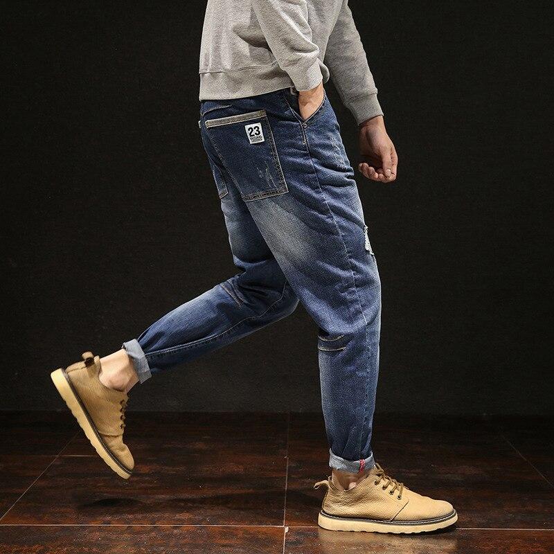 Buy Fashion 7xl Oversize Denim Pants Solid Loose Fit Jeans Men Casual ...