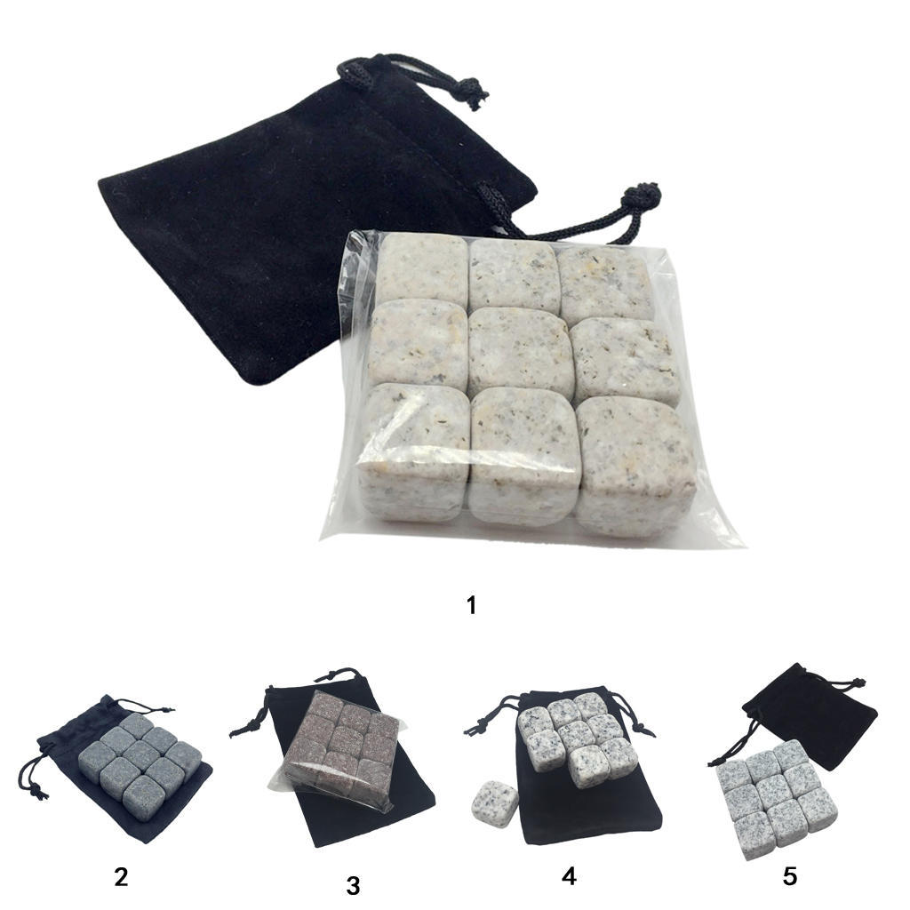Buy 9 Pieces Whisky Ice Stones Wine Drinks Cooler Cubes Whiskey Rocks ...