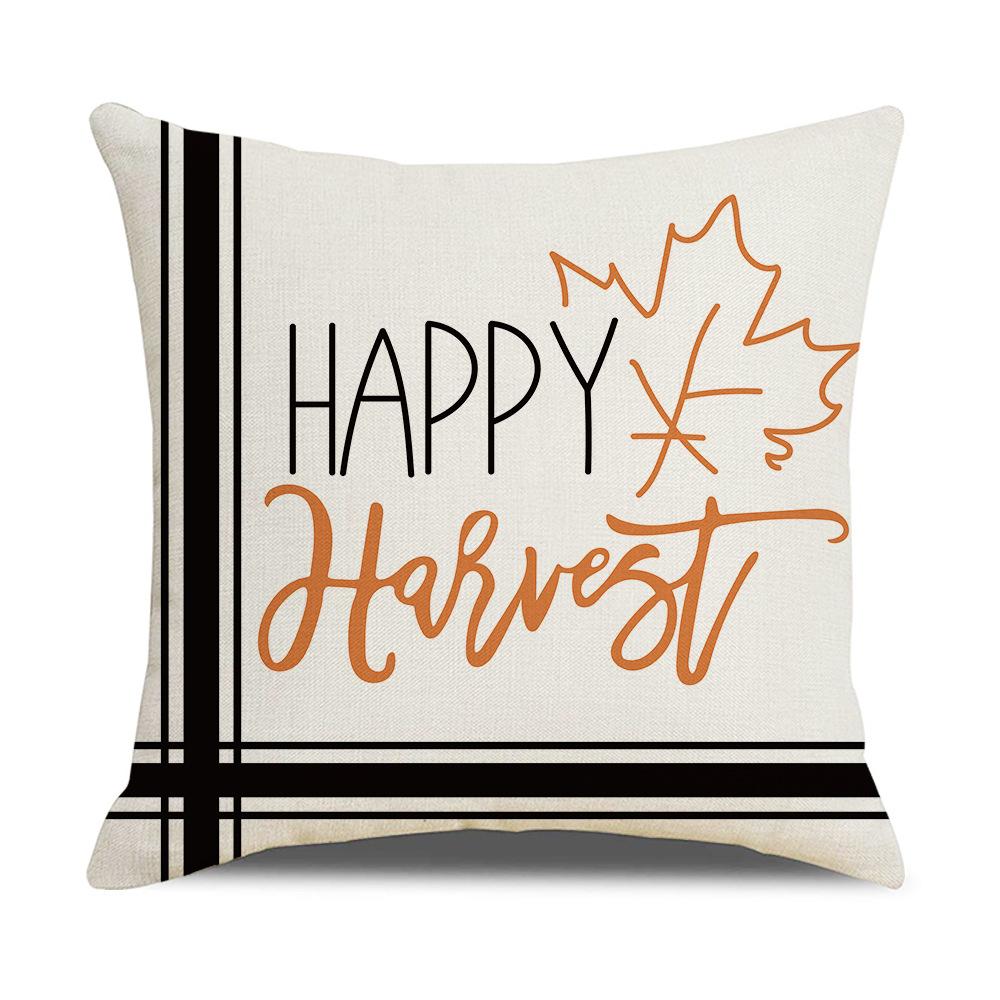 Autumn Maple Leaf Cushion Cover Soft Sofa Pillowcase Pumpkin Pattern ...