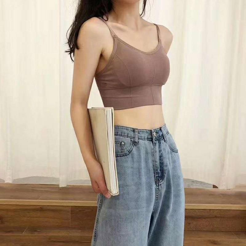 Buy Fashion New Seamless Short Camisole With Chest Pad Wrapped Chest ...