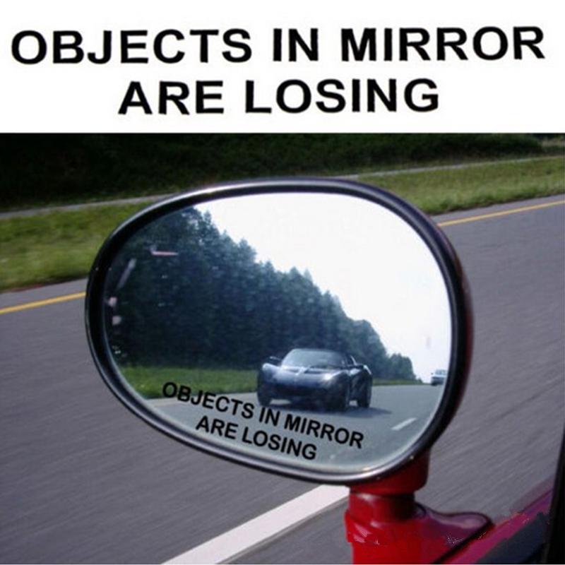 Buy 2Pcs/Set Car Rear View Mirror Warning Sticker OBJECTS IN MIRROR ARE ...