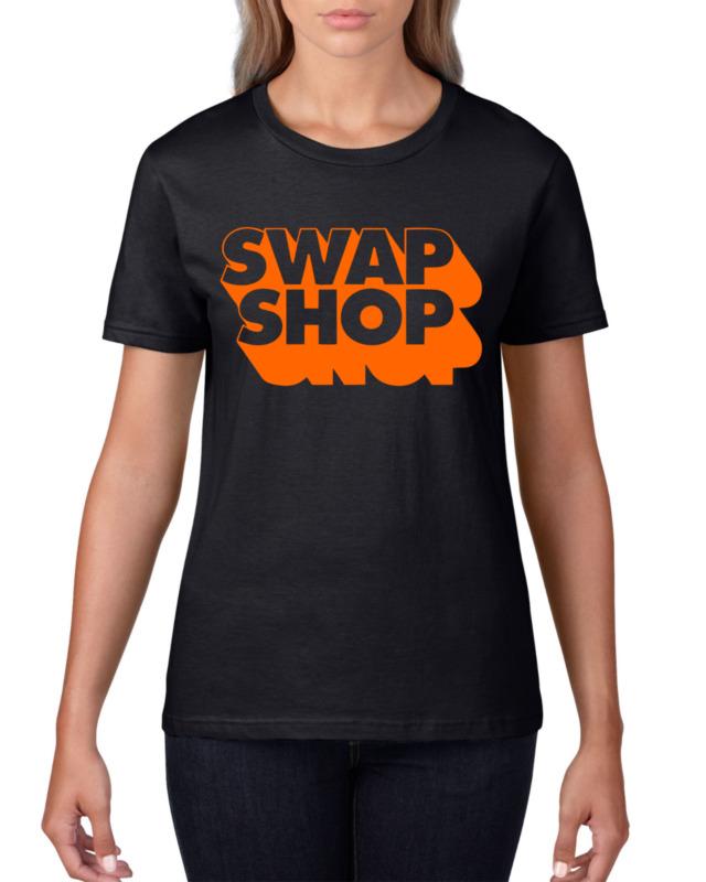 Cheap Swap Shop T Shirt Womens Top Funny Classic Retro Black Chic ...
