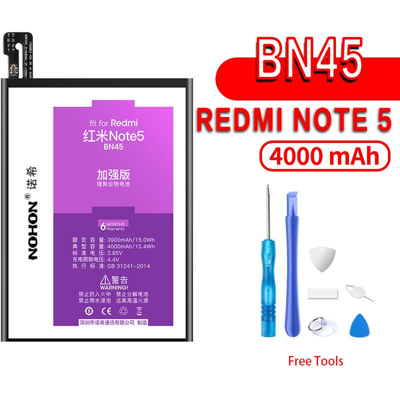 NOHON For Xiaomi Redmi Note 5 4 4X 3 2 Battery BN45 BN43 BN41 BM42 BM45 ...