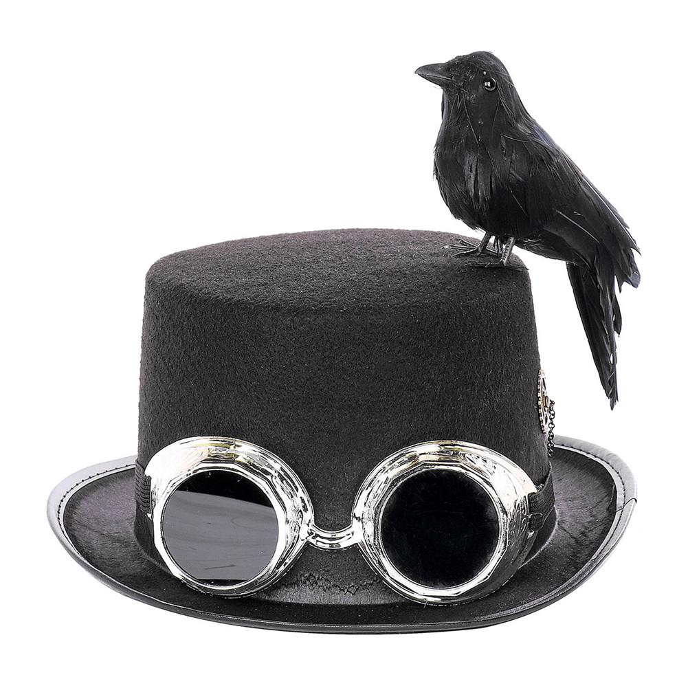 Buy Cosplay Crow Hat Retro Gothic Steampunk Hats for Halloween Cosplay ...