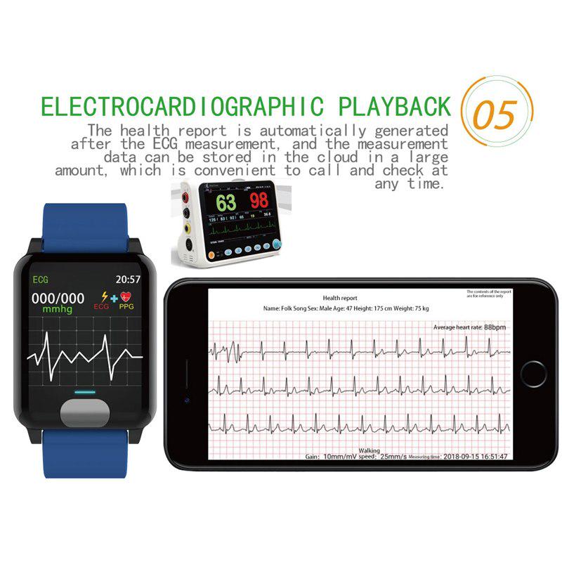 Buy PPG E04 Smart Bracelet ECG Heart Rate Blood Pressure Monitor ...