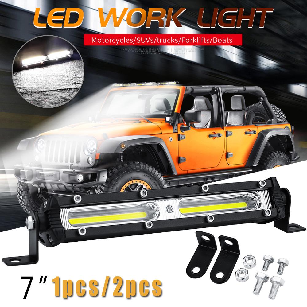Buy 7 inch 18W Slim Car Work Light Bar Single-Row LED Floodlight Off ...