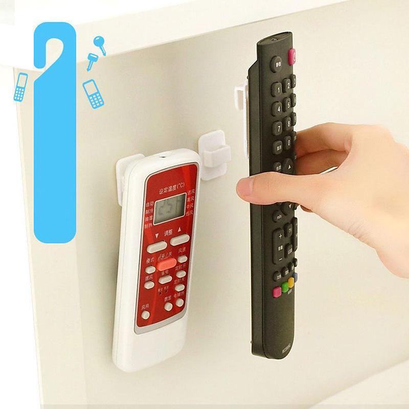 Buy 2Pcs Wall Mounted Remote Control Storage Hook Plastic Sticky Hooks ...