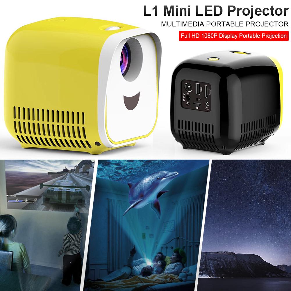 L1 Mini Projector 1080P Full HD LED Movie Projector Home Theater Video ...