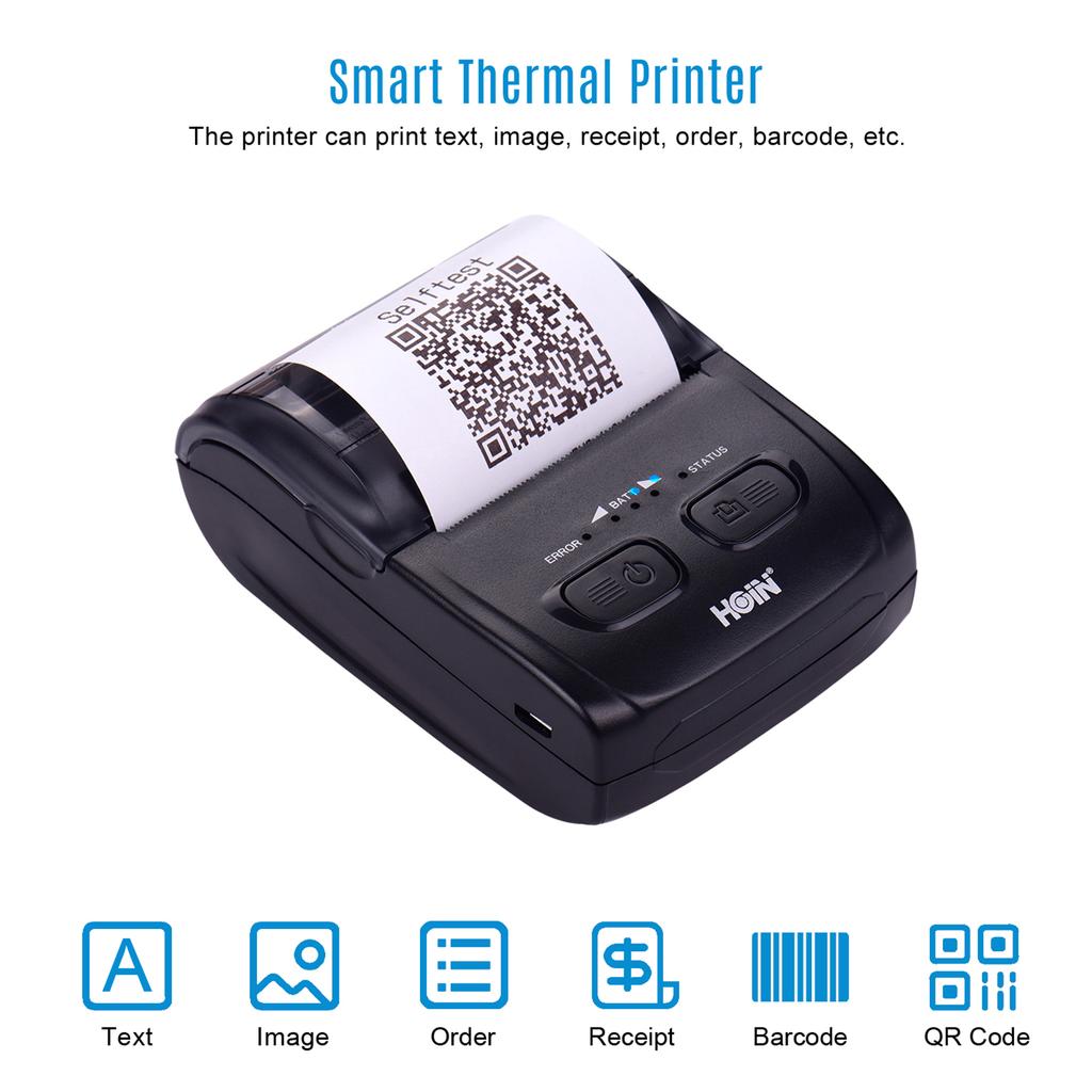 Buy Portable 58mm Thermal Receipt Printer Handheld Barcode Printer Usb ...