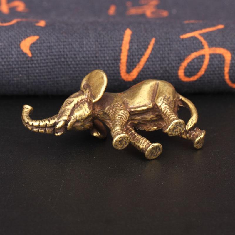 Köp Antik brons Minature Elefant Figurer Te Husdjur Bord Prydnad ...