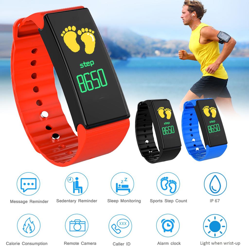 Buy Waterproof Colour Screen Smartband Bracelet Heart Rate Monitor ...