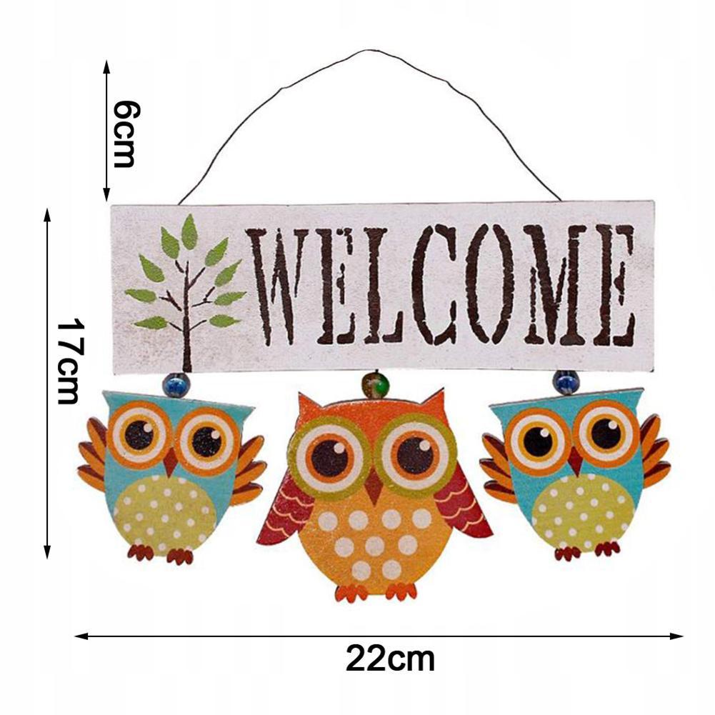 Buy Wooden Welcome Owl Door Sign Pendant Front Porch Hanging Home Wall ...