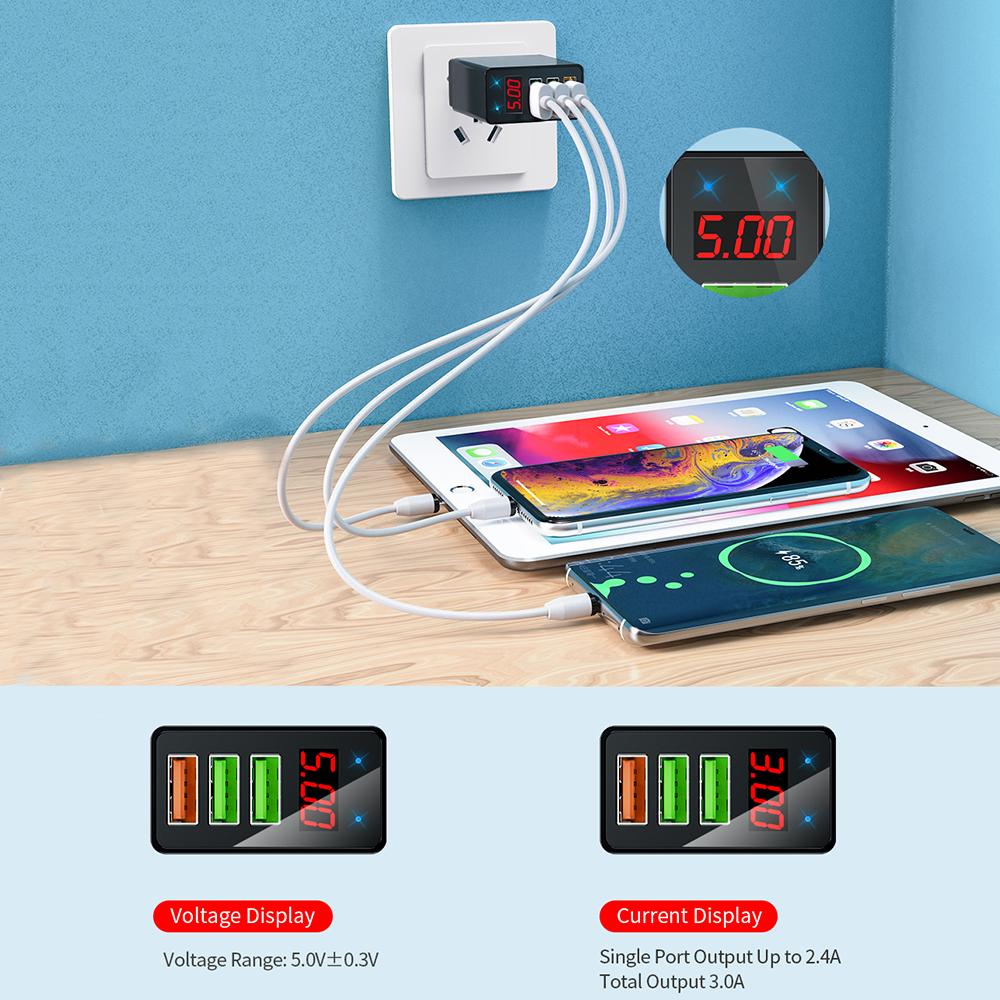 Buy Useful Wall LED Display 5V 3.1A Fast Charging Smart Mobile Phone ...