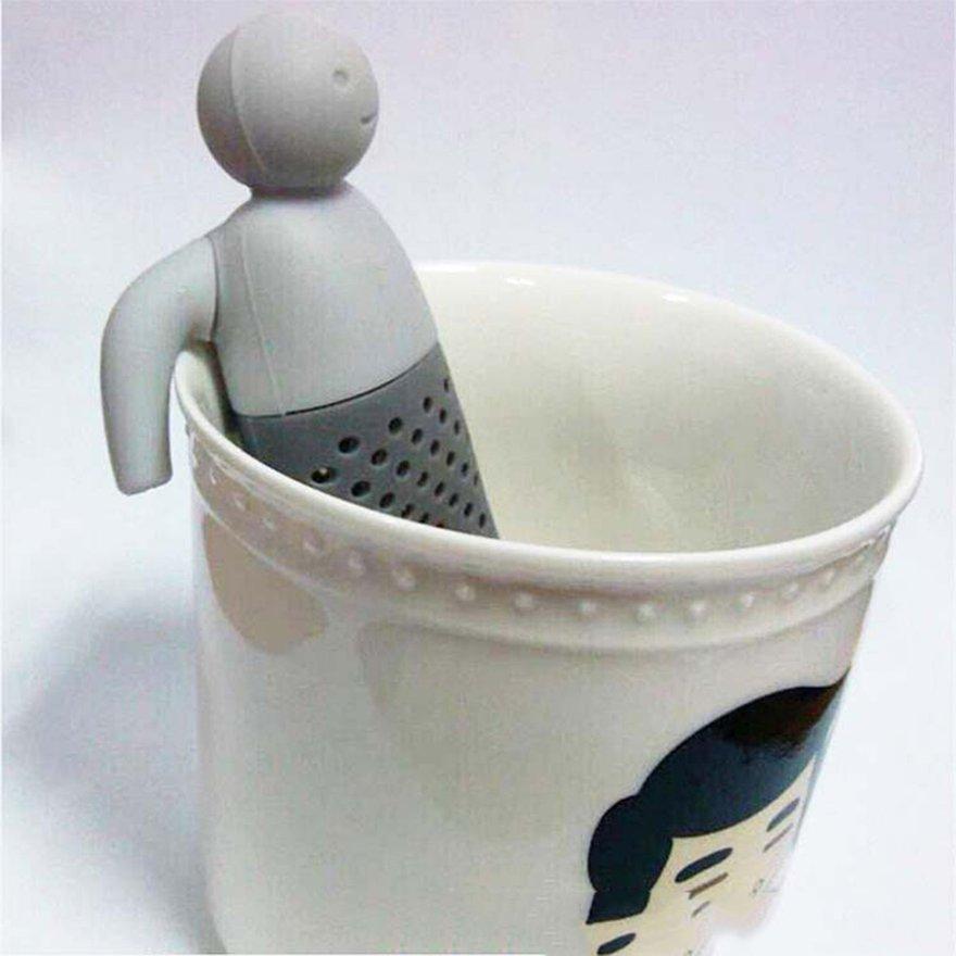 Buy HEI Mr. Tea Strainer Bath Villain Tea Leak Bag Creative Silicone Mr ...