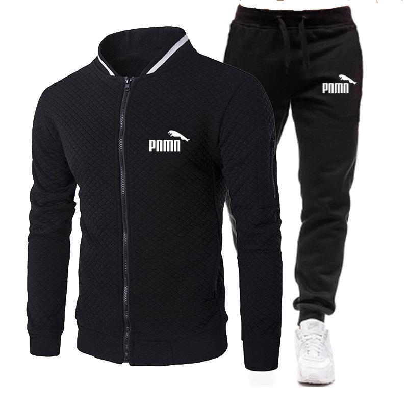 Buy Men's Sports Hoodie + Pants 2-piece Set Autumn Running Sportswear ...