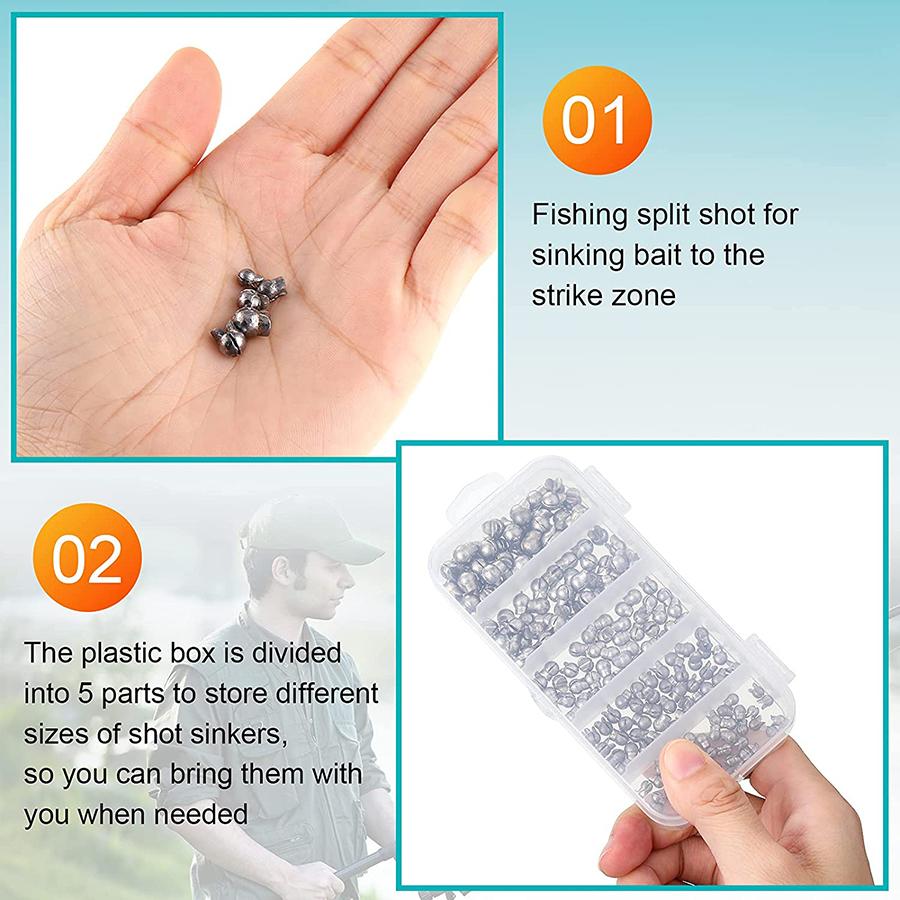 Cheap Fishing Removable Split Shot Sinker Lead Weight Clip on Weights ...