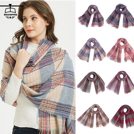 Buy Women's Fashion Long Shawl Big Grid Winter Warm Large Scarf Wrap ...