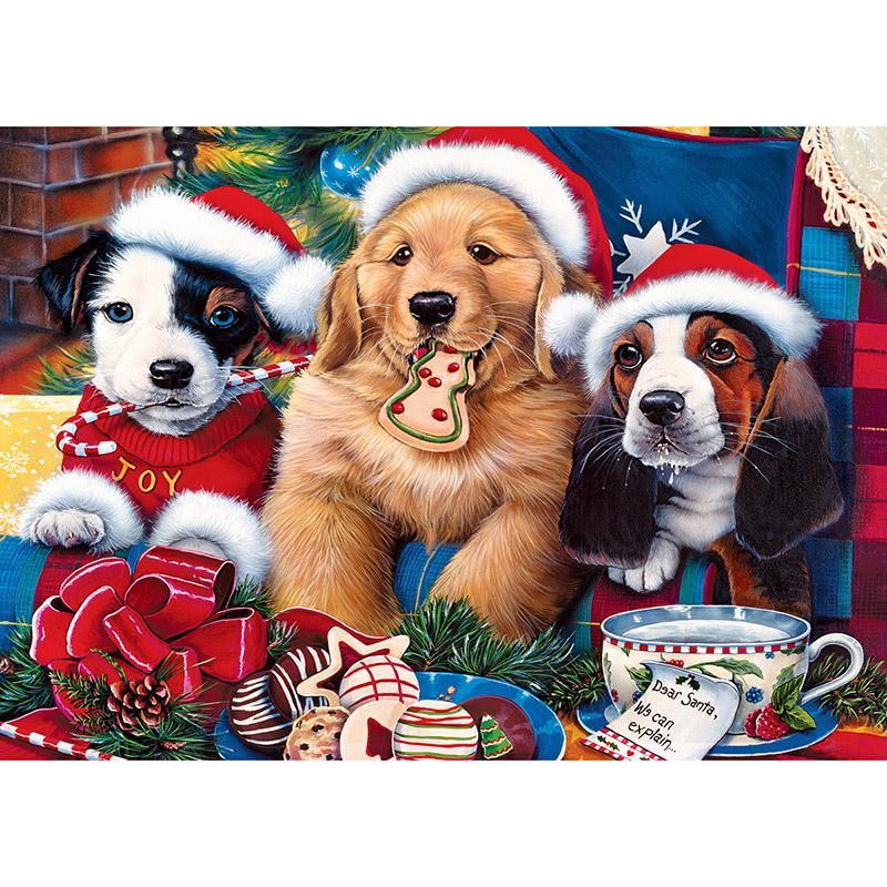 Buy Full 5D Diamond Painting Cross Stitch Three dogs 5D DIY Rhinestone ...