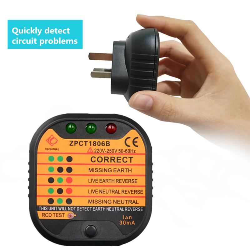 Buy RCD Test EU/US/UK Plug Shopping Mall Home Circuit Detector ...