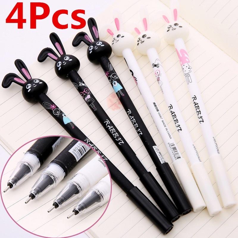 Buy 4 Pcs / 1 Pc Cute Kawaii Fun Black Cat Gel Ink Roller Ball Point ...