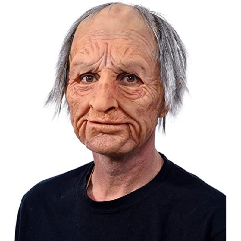 Buy Old Man Mask Moving Mouth Headgear for Halloween Party Performance ...