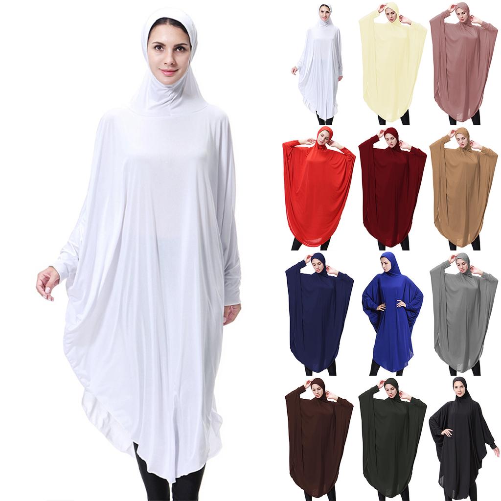 Buy Women Muslim Headscarf Solid Color Islamic Hijab Scarf Shawls and ...