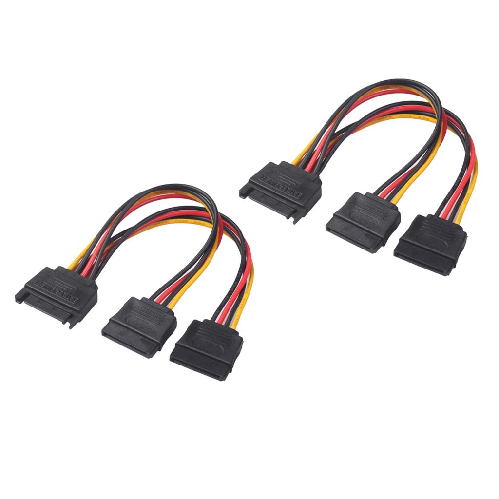 Buy 2pcs SATA Power Male To Female Splitter Cable Adapter for HDD Hard ...