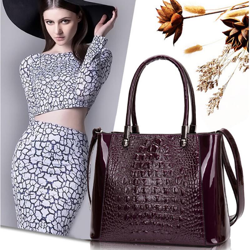 Buy European Fashion Women's Bag Crocodile Pattern Shoulder Messenger ...
