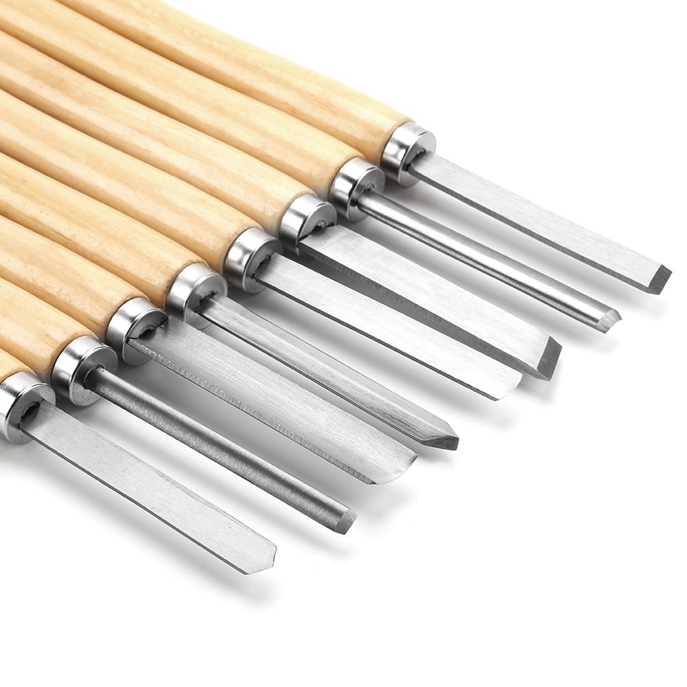 8pcs Wood Handle Lathe Chisel Set Turning Tools Woodworking Gouge Skew ...