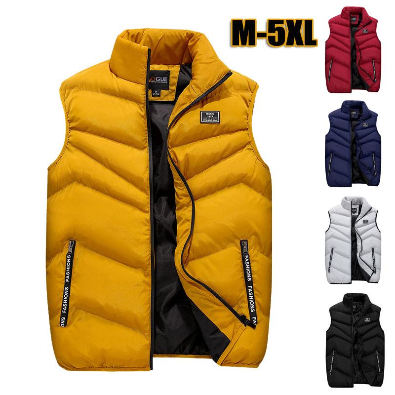 Buy Plus Size 5XL Mens Winter Vest Fashion Casual Thick Warm Cotton ...