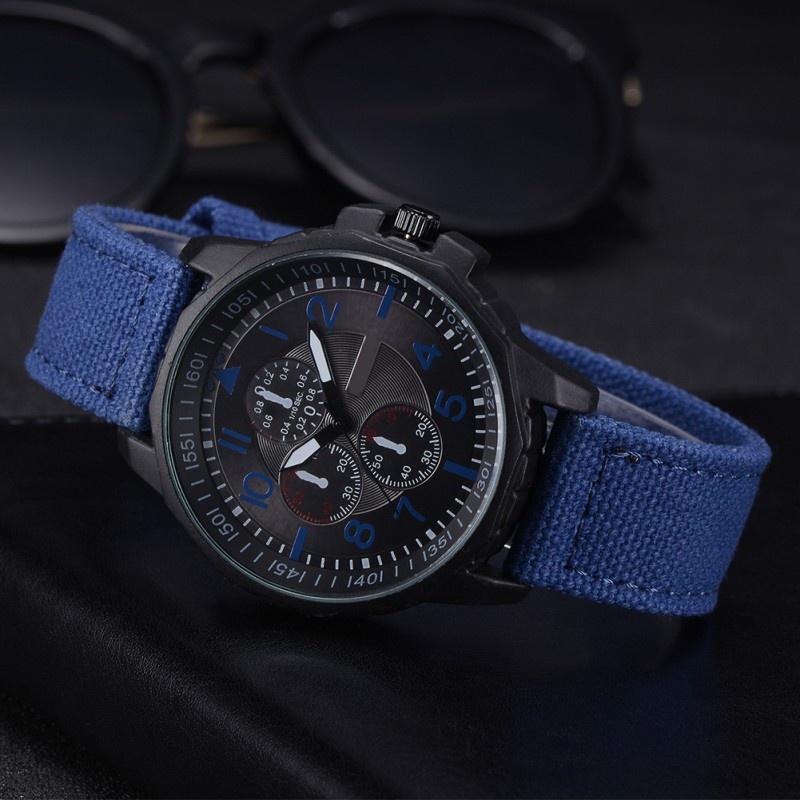 Buy Luxury Outdoor Sports Men Watch Steel Analog Quartz Canvas Sports ...
