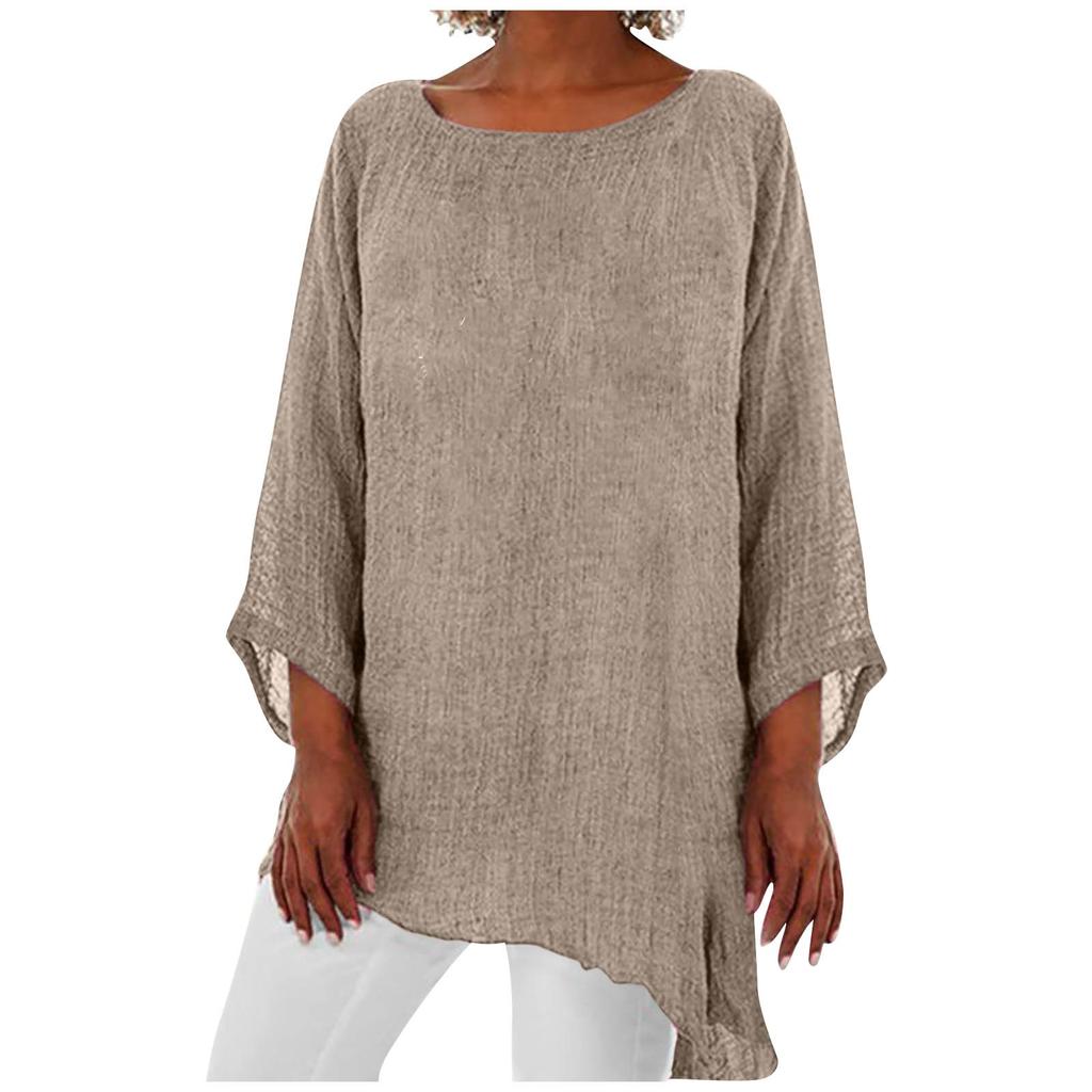 Satın alın Fashion Women's Solid Color Long Sleeve Irregular Loose And ...