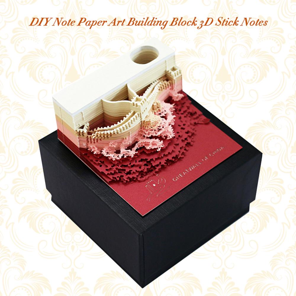 Cheap DIY Note Paper Art Building Block 3D Stick Notes Convenience ...