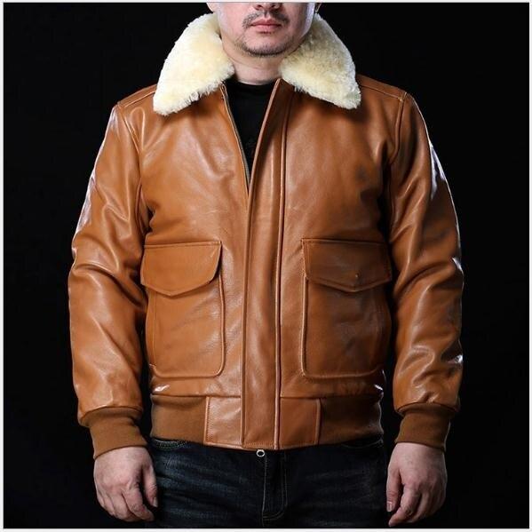 Buy Arrival.G1 Thick Leather Jacket,winter Warm Genuine Leather Coat ...